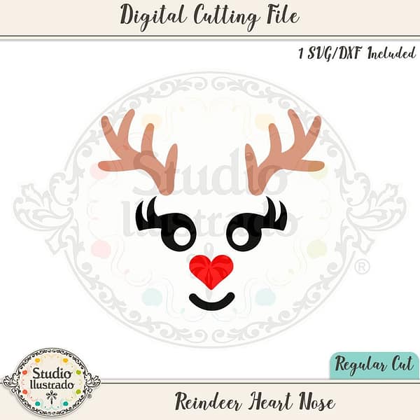 Reindeer Heart Nose - Studio Ilustrado
