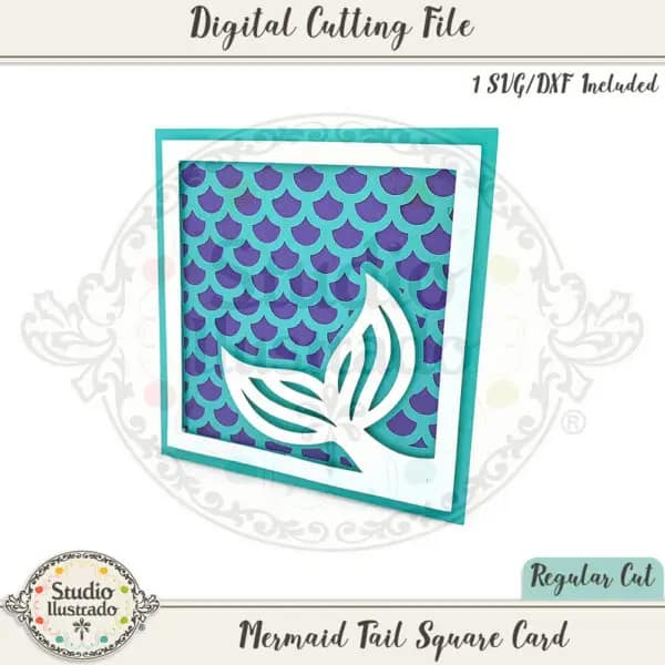 Mermaid Tail Square Card - Studio Ilustrado