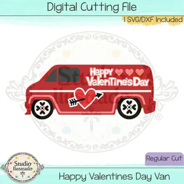 Happy Valentines Day Van - Studio Ilustrado