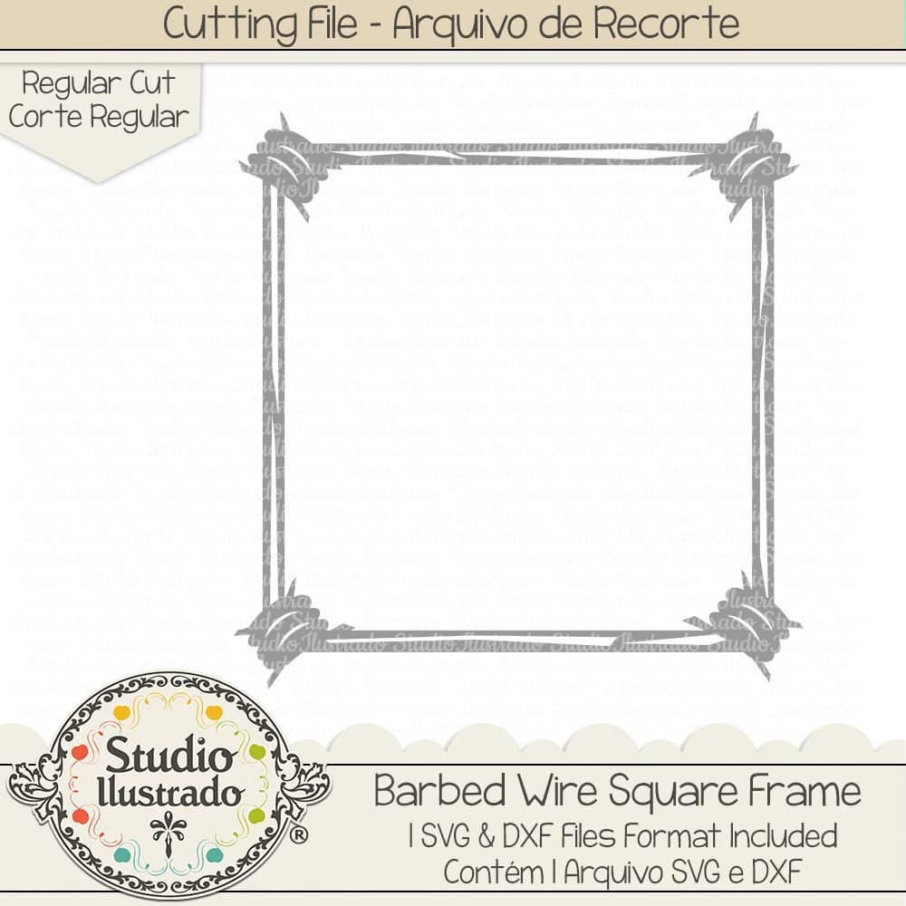 Barbed Wire Square Frame - Studio Ilustrado