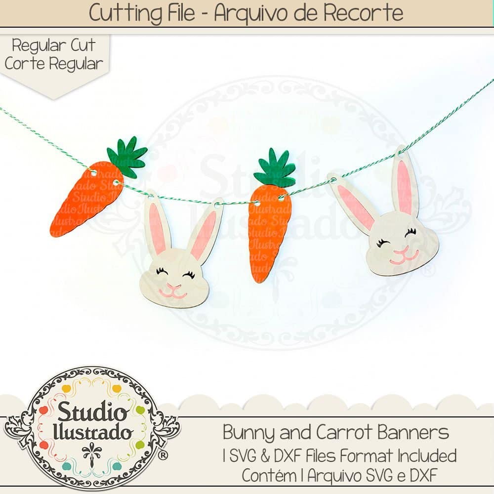 Bunny and Carrot Banners - Studio Ilustrado