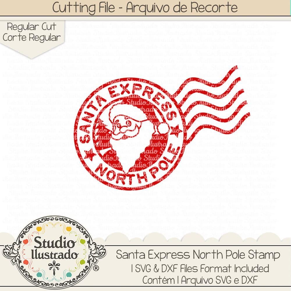 Santa Express North Pole Stamp - Studio Ilustrado