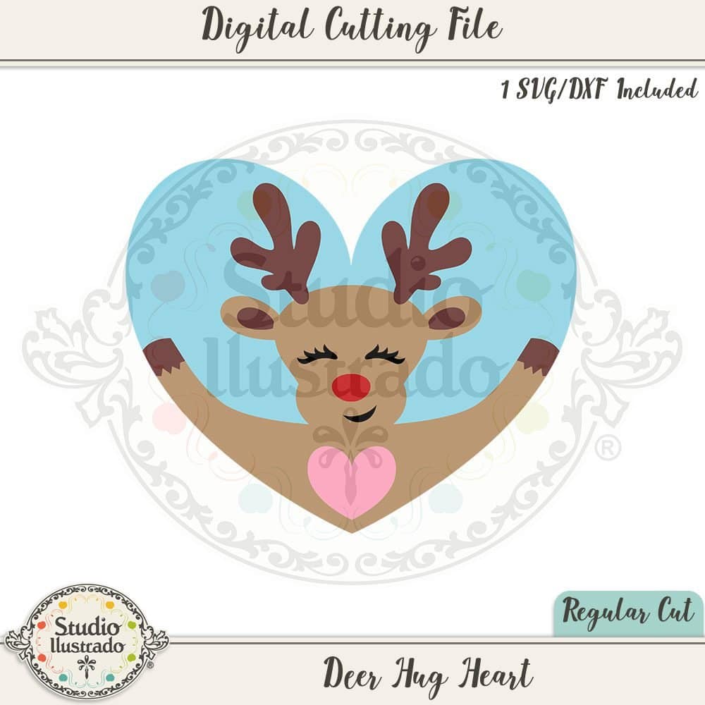 Deer Hug Heart - Studio Ilustrado