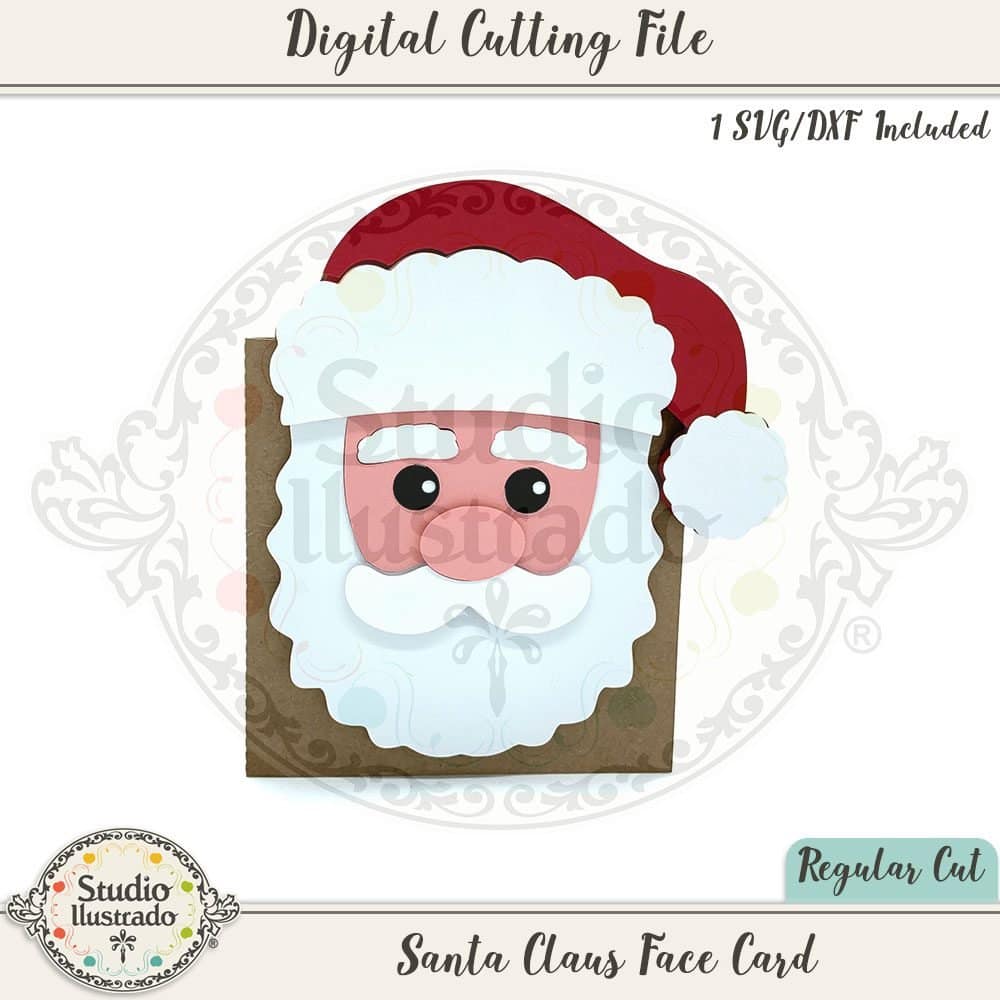 Santa Claus Face Card - Studio Ilustrado